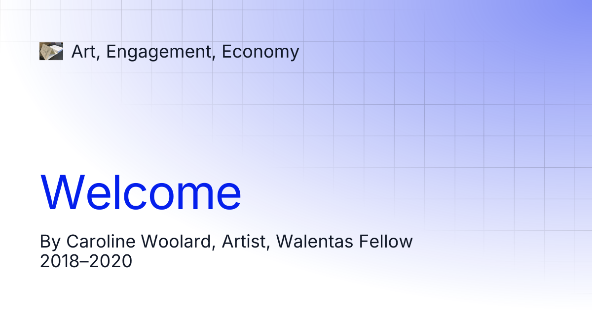 Welcome | Art, Engagement, Economy